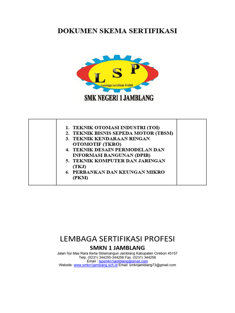 Dokumen Skema Sertifikasi Pengajuan LSP | PDF | Bisnis | Teknologi ...