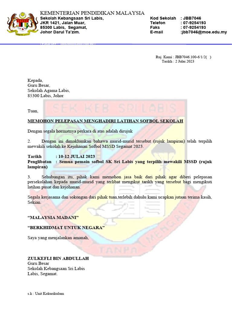 COVER KEPALA SURAT RASMI (Repaired) | PDF