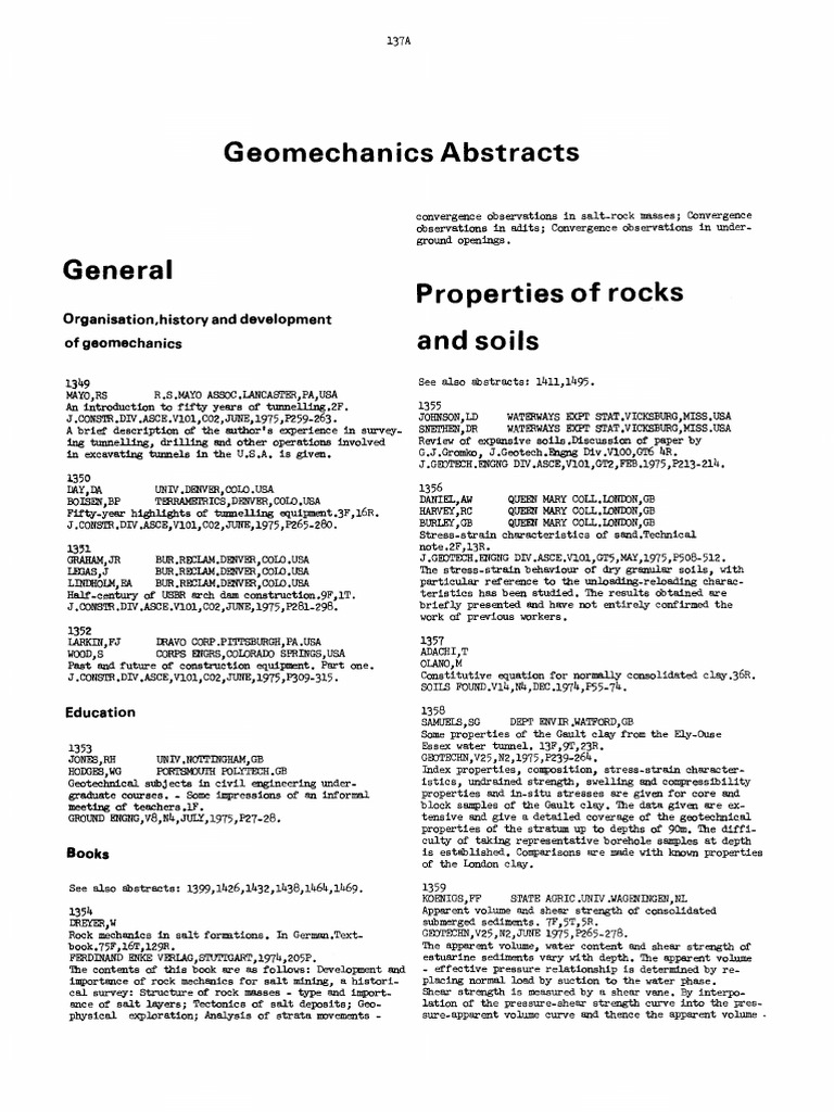 Geomechanics Abstracts: Organisation, History and Development of ...