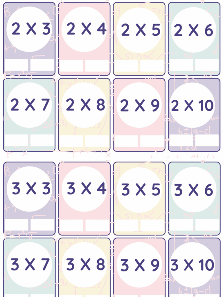 Math Boardgame Cards Pdf
