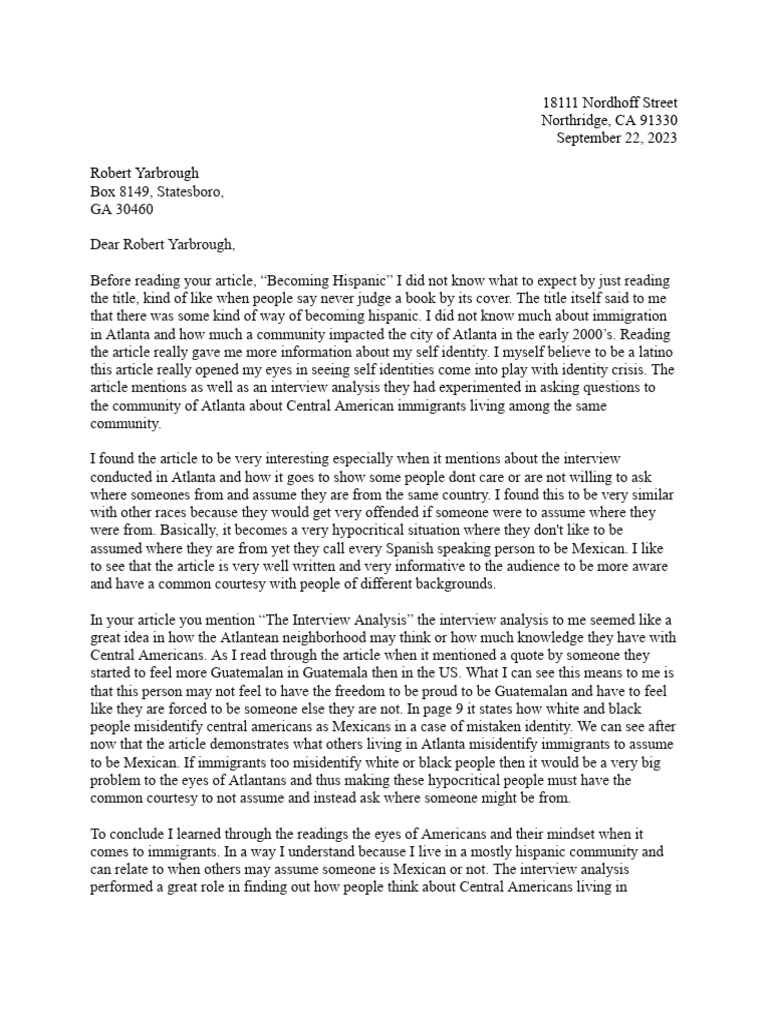 Letter To The Author p1 | PDF