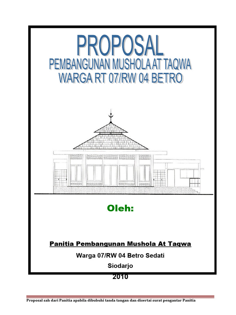 Proposal Pembanguan Mushola | PDF