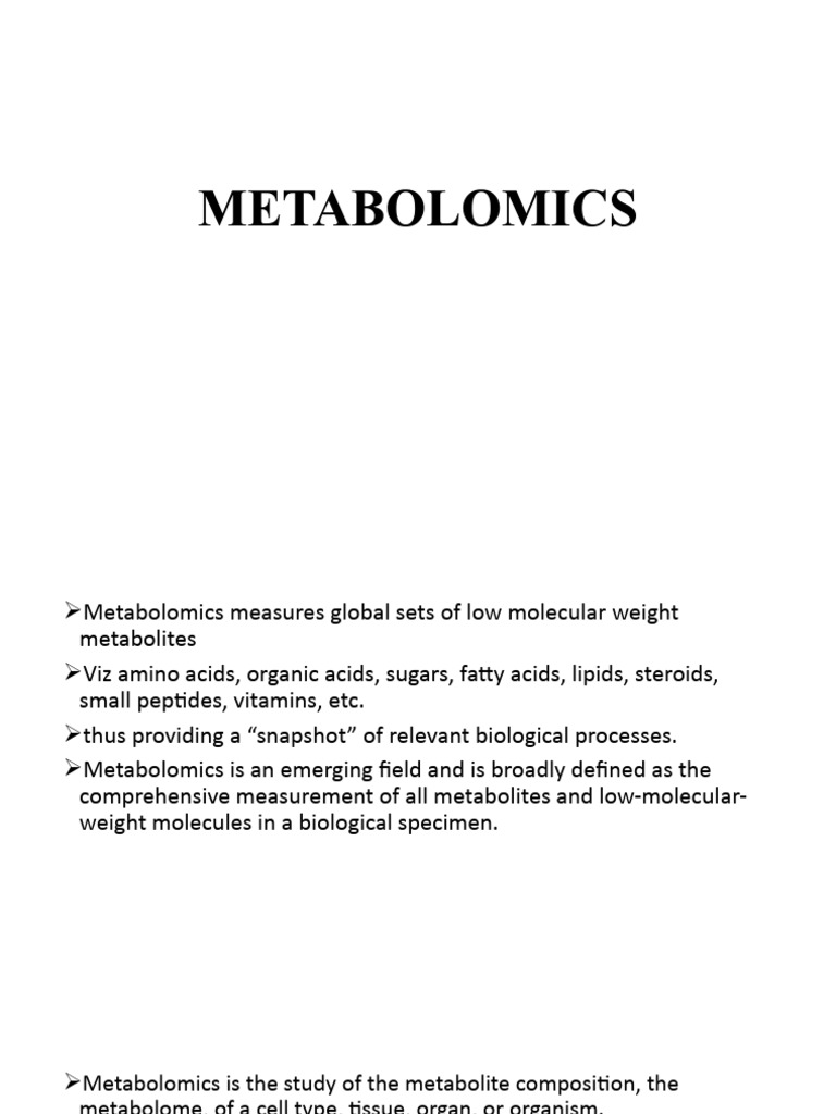METABOLOMICS | PDF