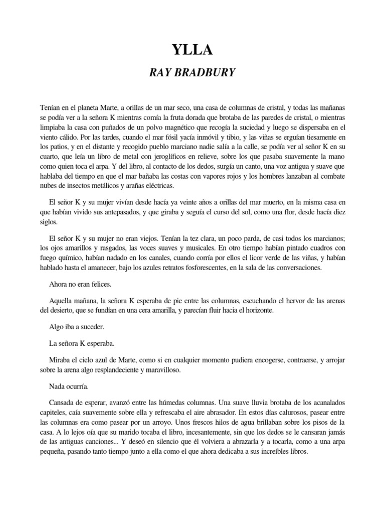 Ray Bradbury - Ylla | Descargar gratis PDF | Relámpago | Naturaleza