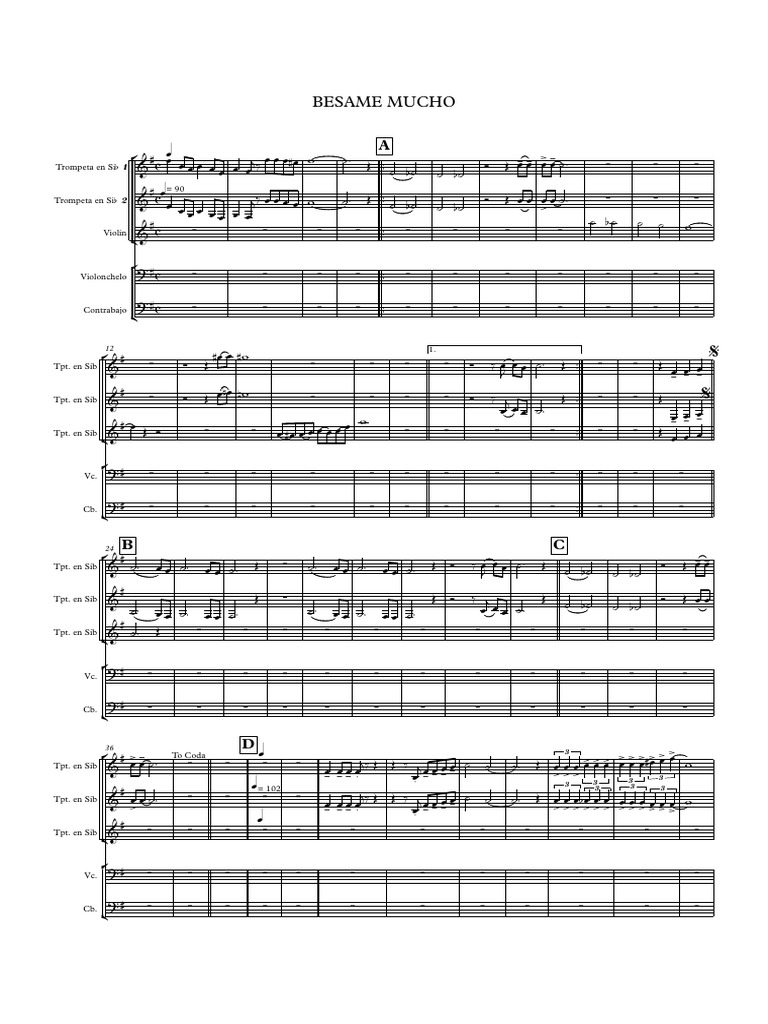 BESAME MUCHO - Score and Parts | PDF