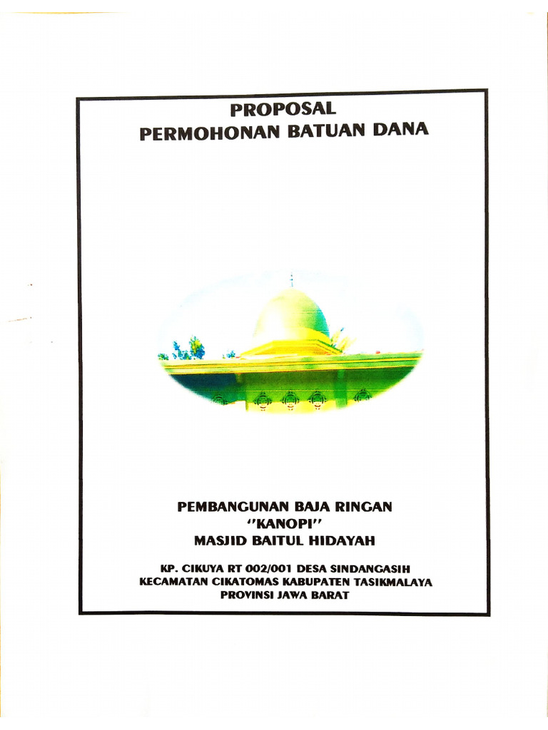 Prop. Masjid Baitul Hidayah | PDF