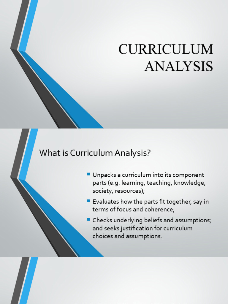 Curriculum Analysis | PDF