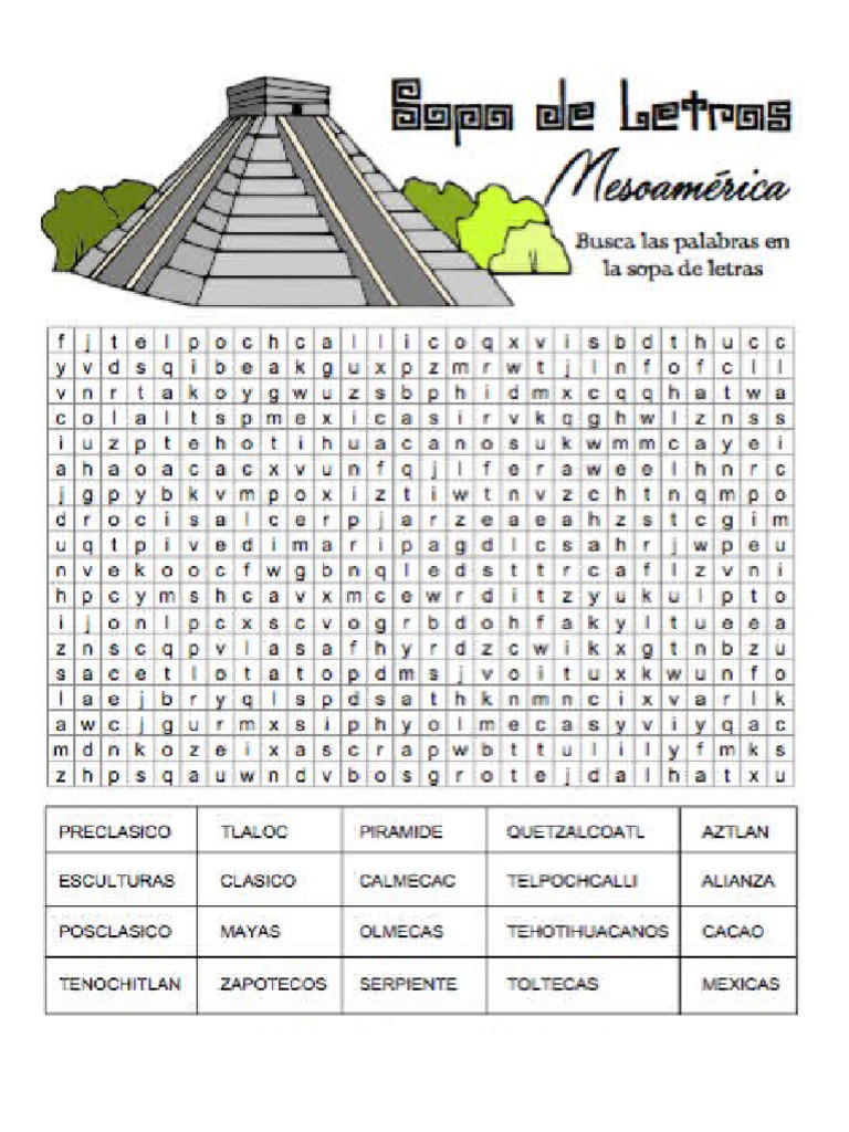 Sopa Letras Mesoamerica | PDF
