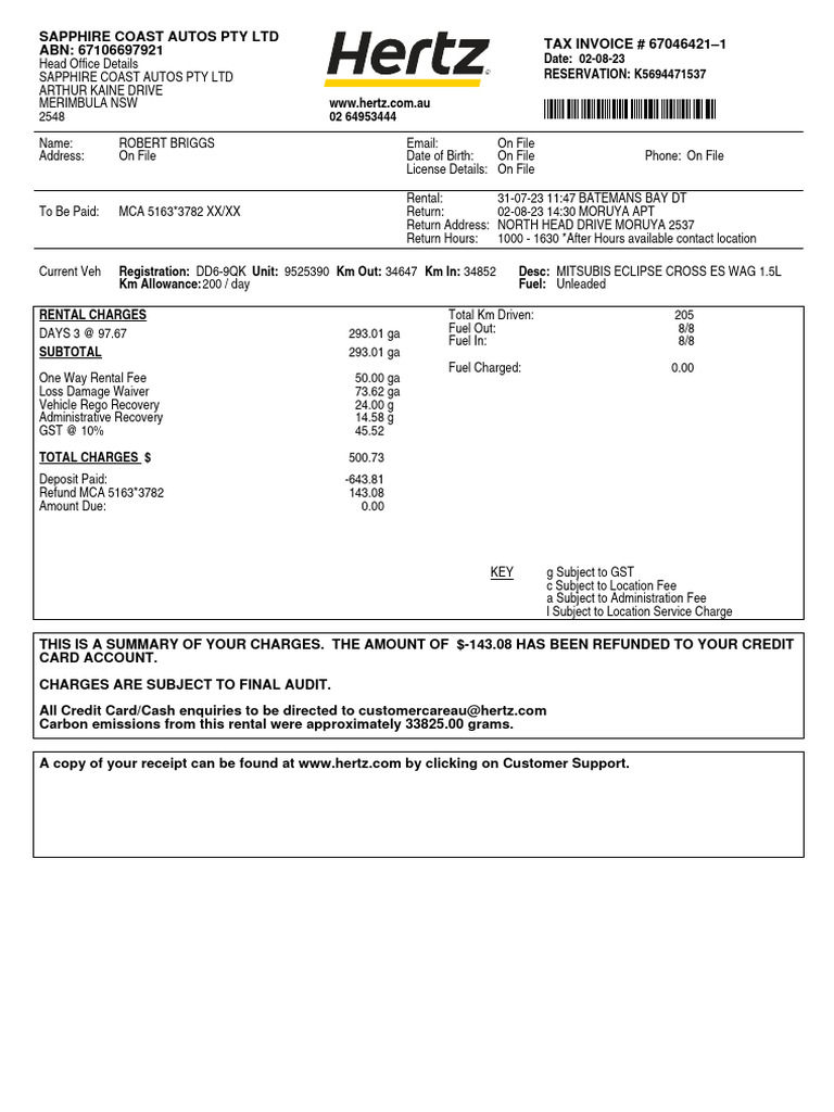 Rental Invoice 2 | PDF | Invoice | Fee