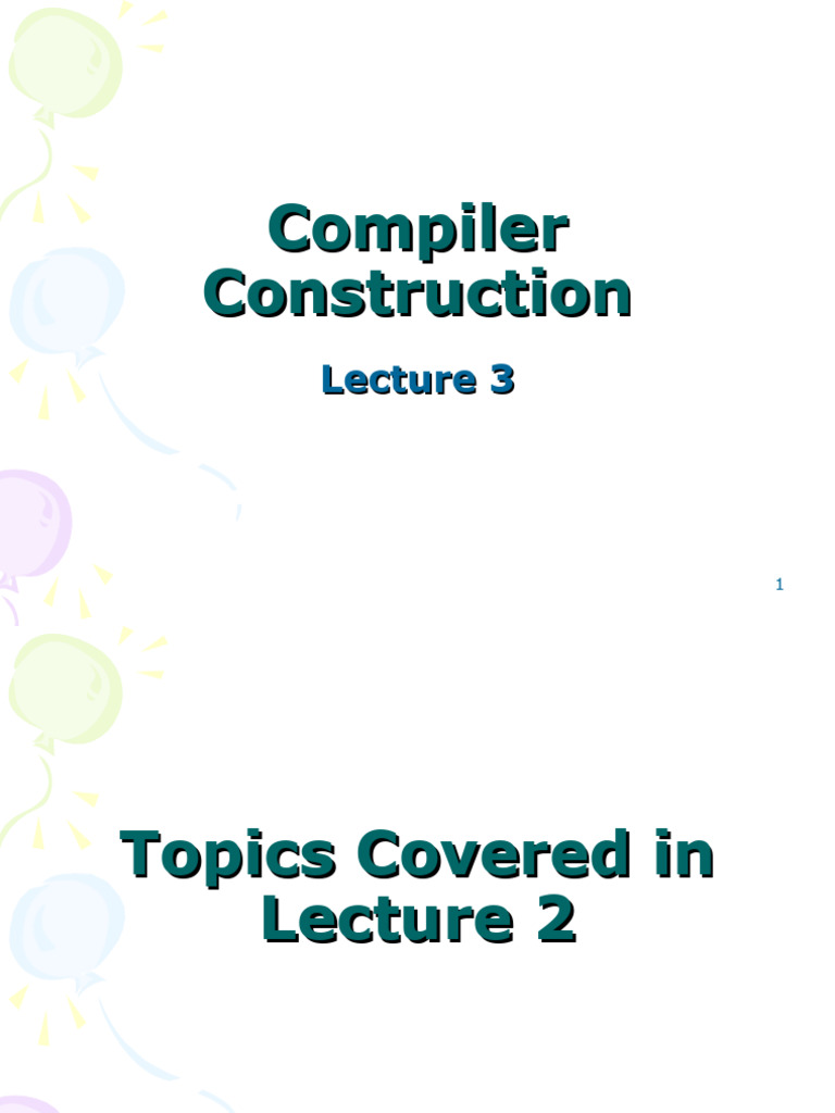 Lec3-CompilerConstruction 2 | PDF | Computer Programming | Computing