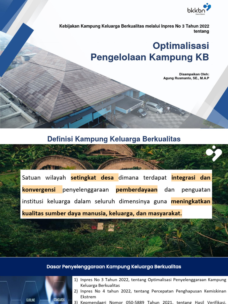 Materi 1 Kebijakan Kampung Keluarga Berkualitas Melalui Inpres No 3