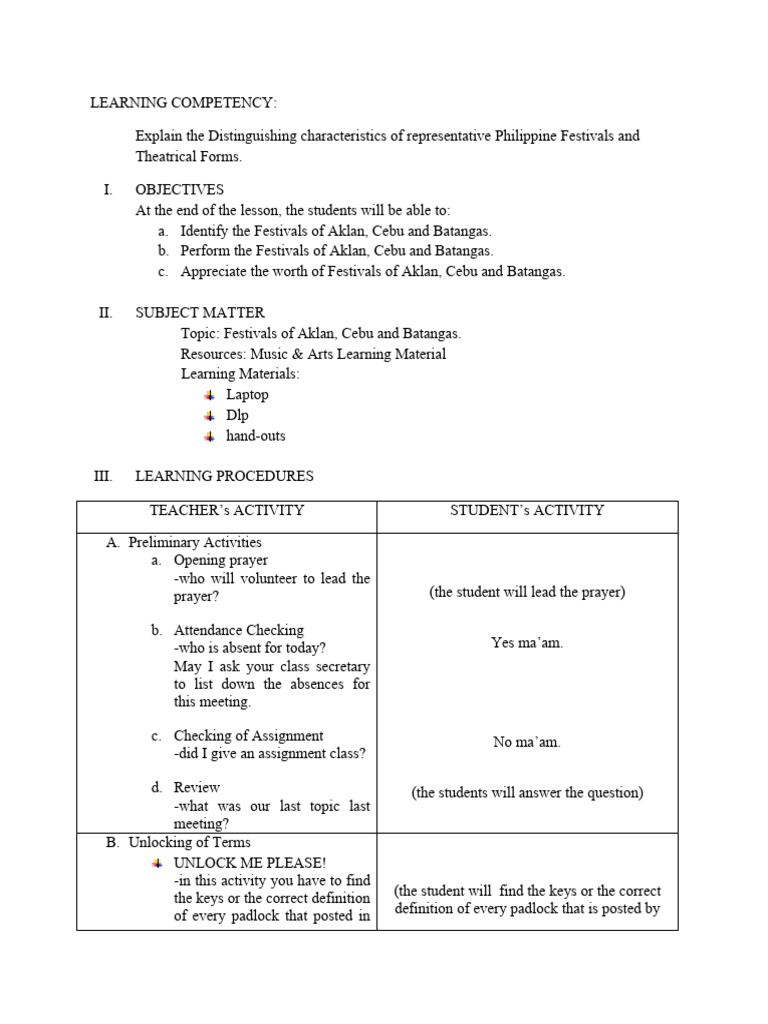 DETAILED LESSON PLAN 1st Sem | PDF | Cebu