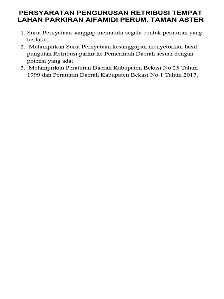 Surat Retribusi Alfamidi | PDF