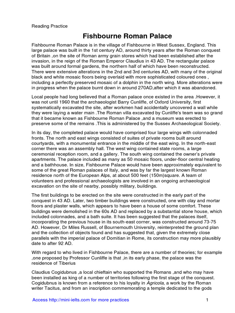 Fishbourne Roman Palace | PDF