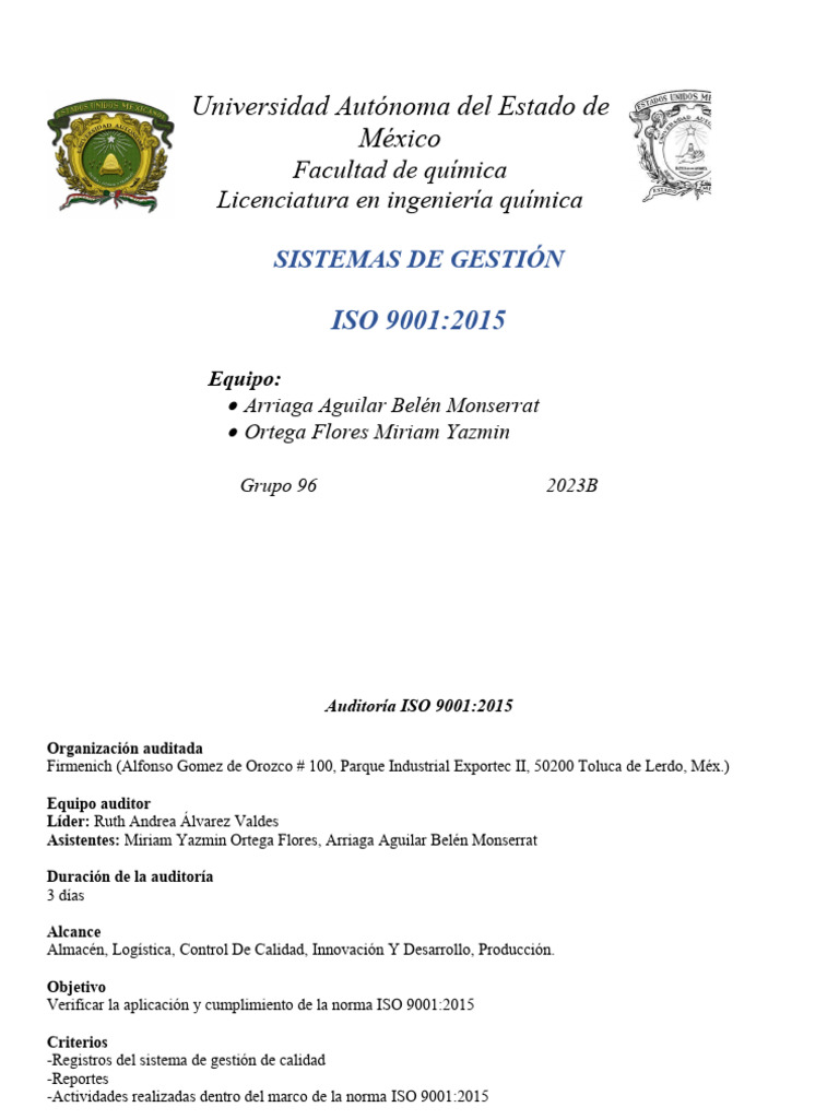 Iso 9001 2015 Pdf Calidad Comercial Gestión De La Calidad
