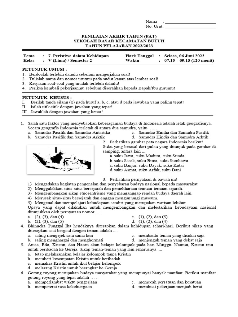 Kelas 5 - Soal Tema 7 Oke | PDF