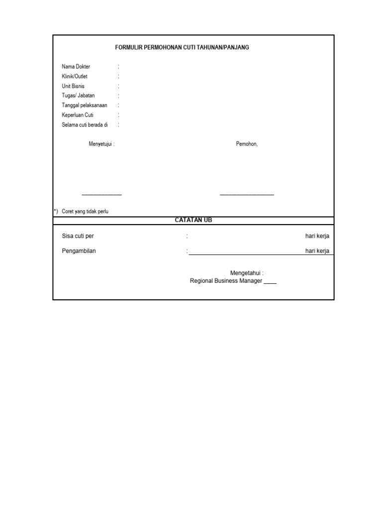 Form Cuti Dokter | PDF