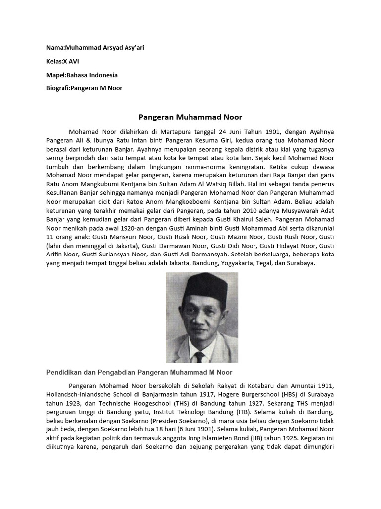 Biografi Muhammad Noor 2 | PDF