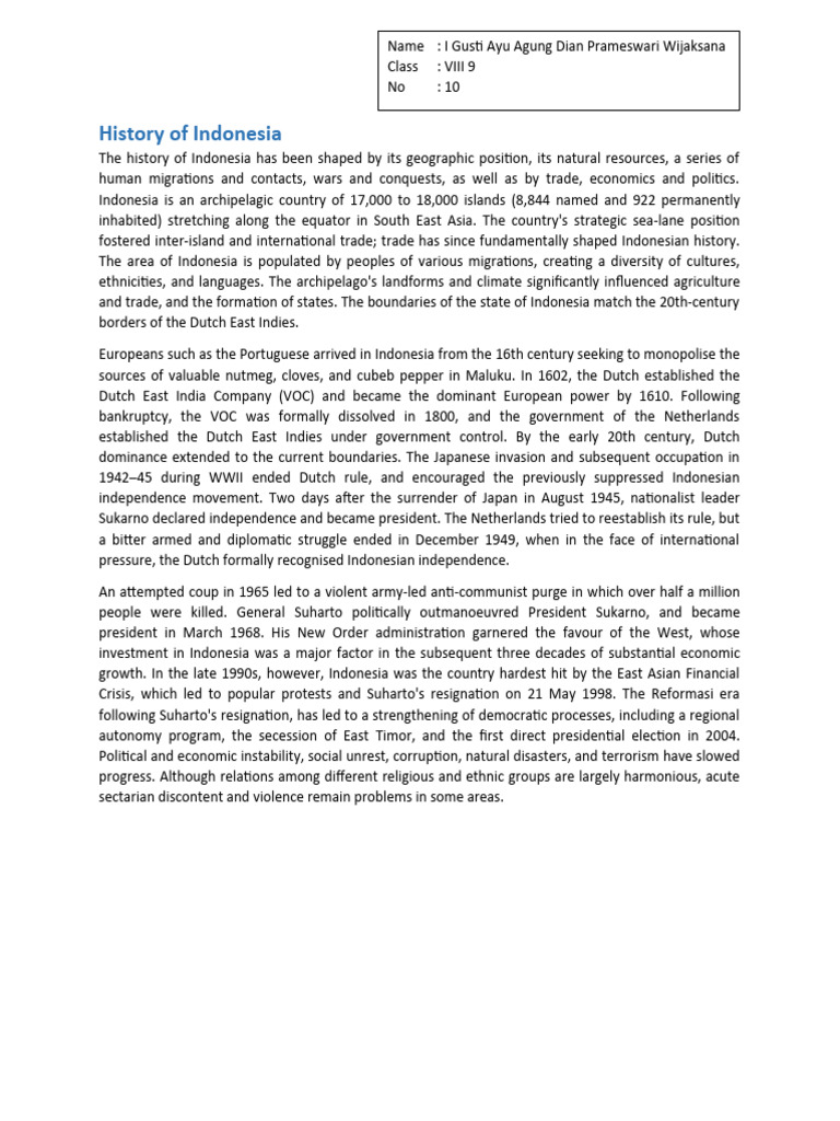 History of Indonesia | PDF