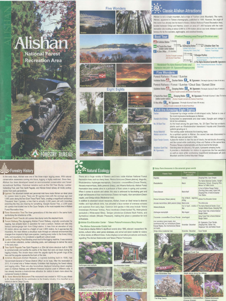 Alishan National Forest Recreation Area Brochure and Map | PDF