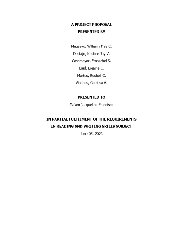 A Project Proposal | PDF | Waste | Waste Management