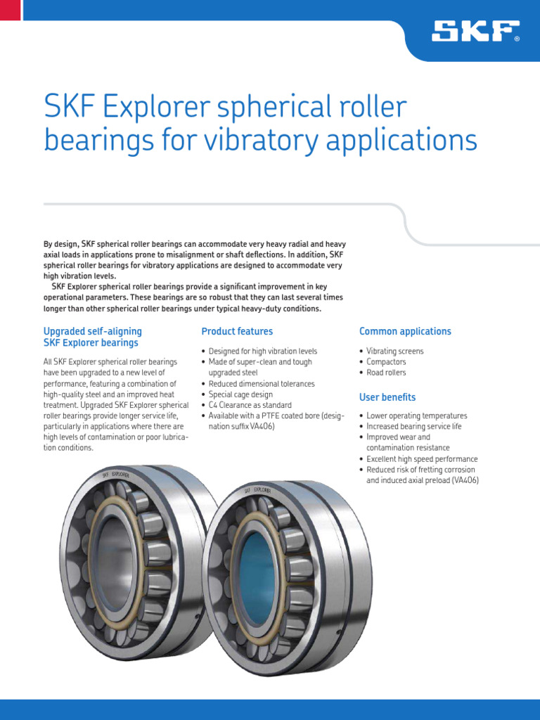 SKF Vibratory Applications | PDF | Bearing (Mechanical) | Friction