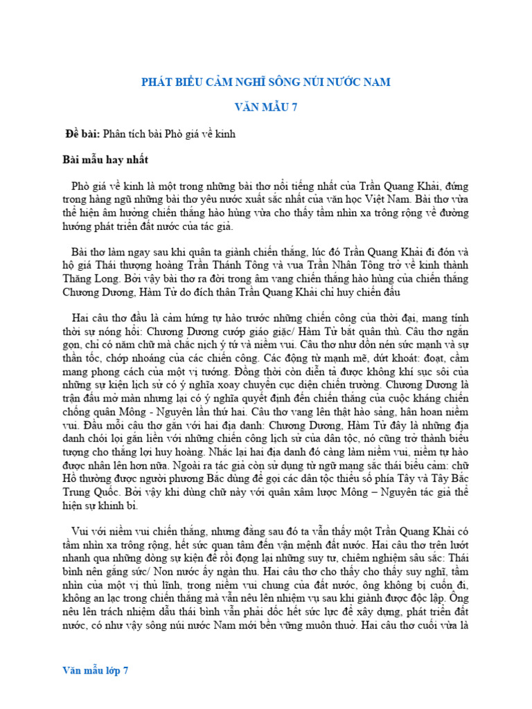 Phan Tich Bai Pho Gia Ve Kinh | PDF