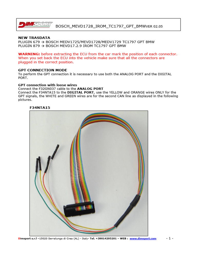 NT Bosch Mevd1728 Irom TC1797 GPT BMW 1033 | PDF | Electrical ...
