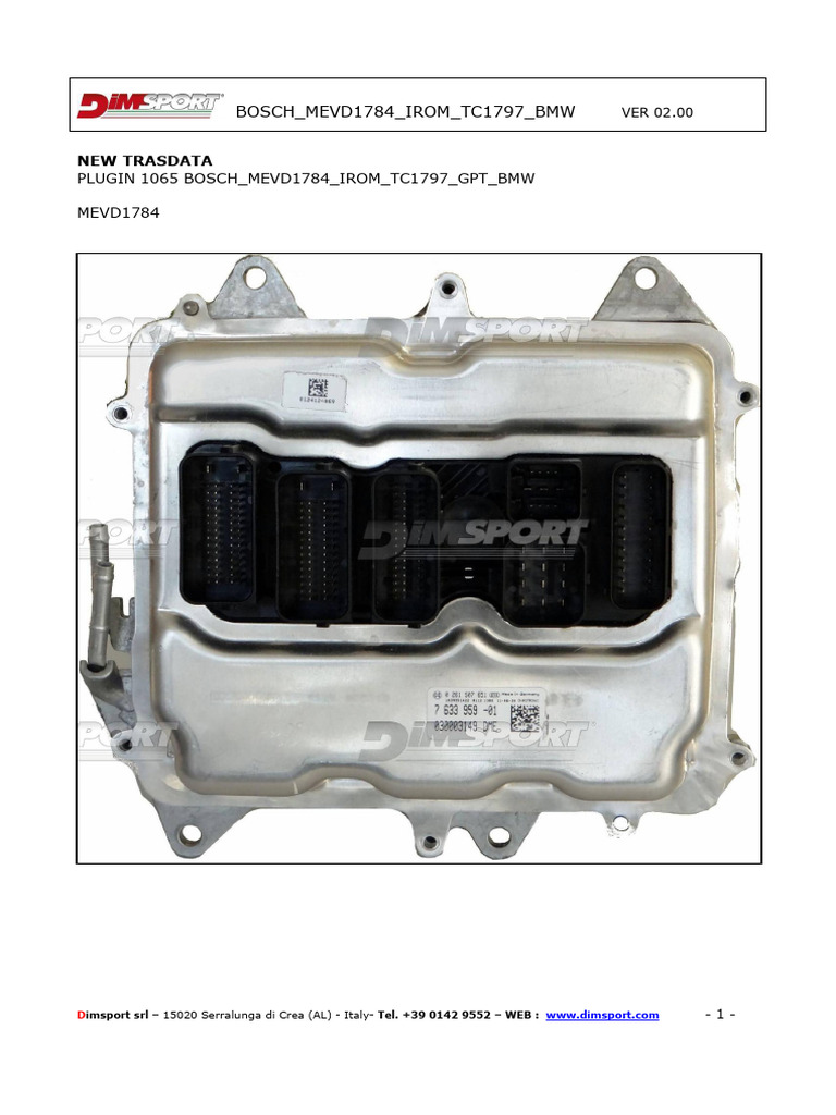 Bosch MEVD1784 IROM TC1797 Guide | PDF | Business | Computers