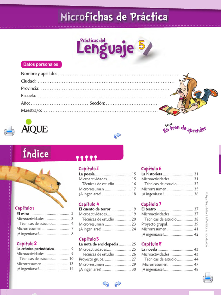 Microfichas Practicas Del Lenguaje 5 | PDF