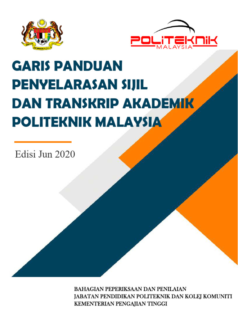 Garis Panduan Penyelarasan Sijil Dan Transkrip Akademik Politeknik ...