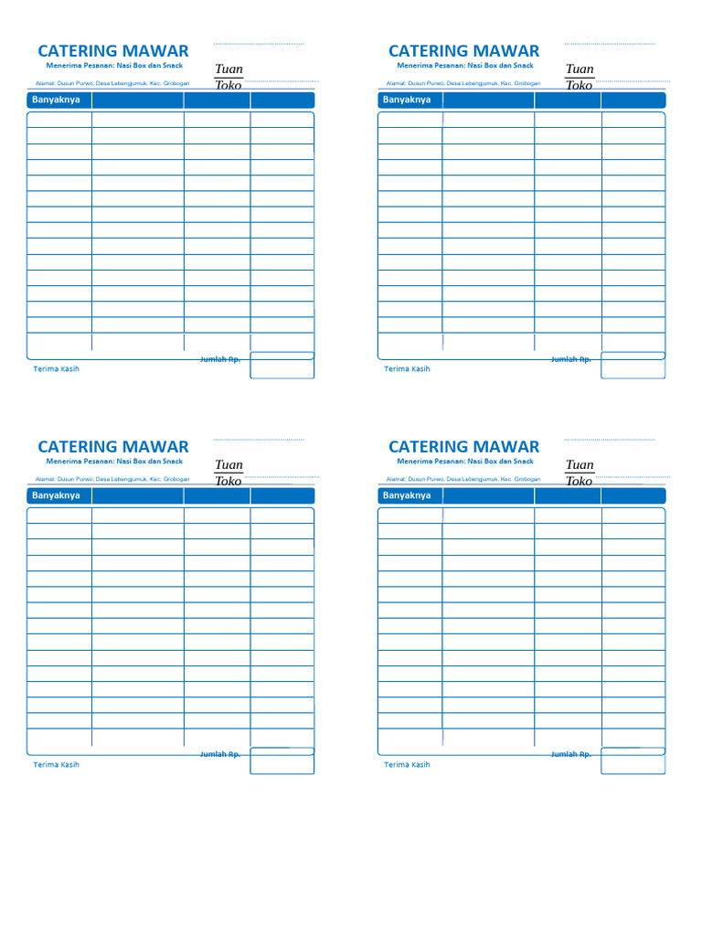 Nota Catering | PDF
