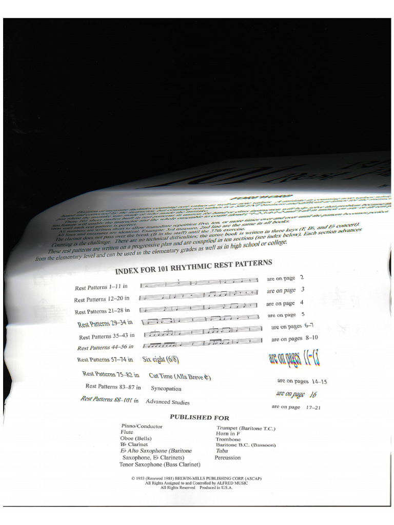 5 Alto Bari Sax Rhythm College Sections 1 - 5 | PDF