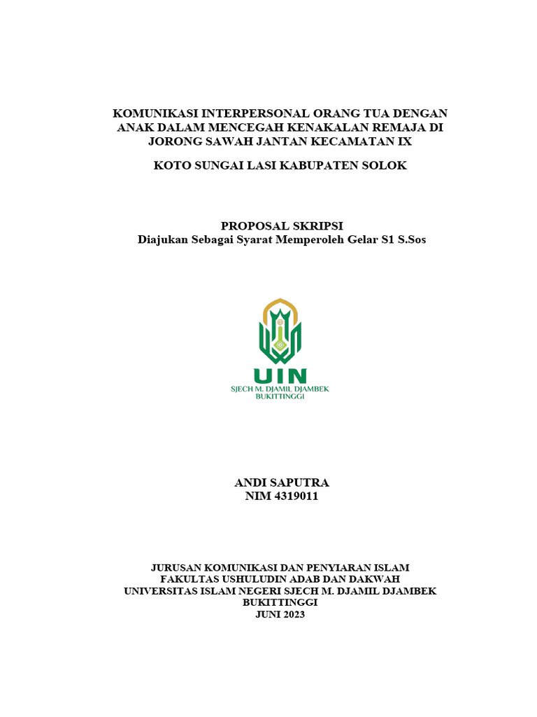 Proposal Skripsi Andi Saputra | PDF