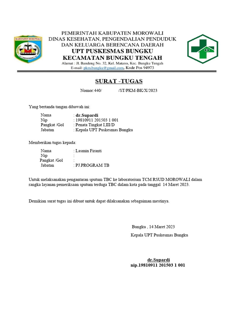Surat Tugas TB 2023 | PDF