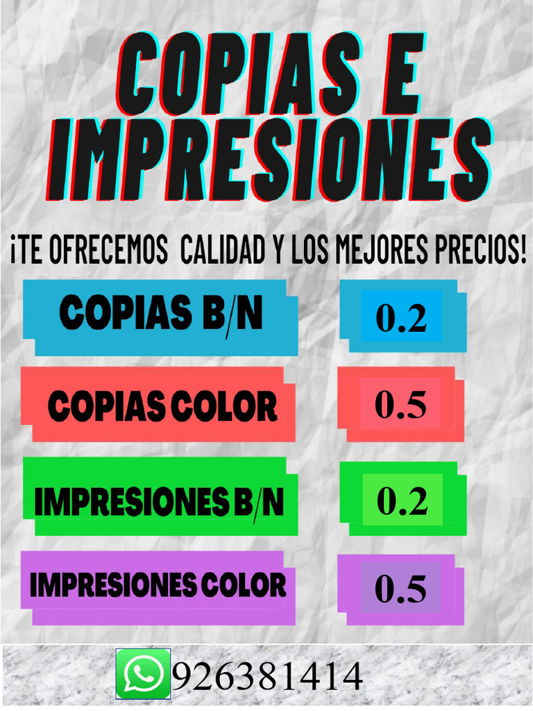 Copias e Impresiones | PDF