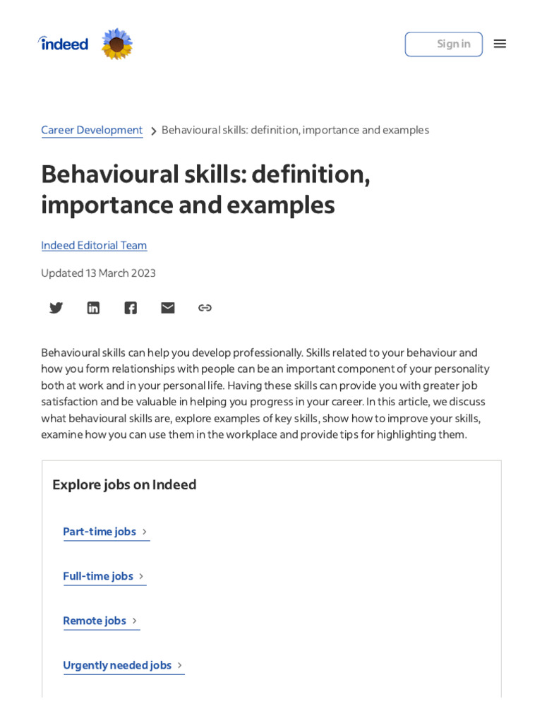 Behavioural Skills - Definition, Importance and Examples - Indeed - Com ...