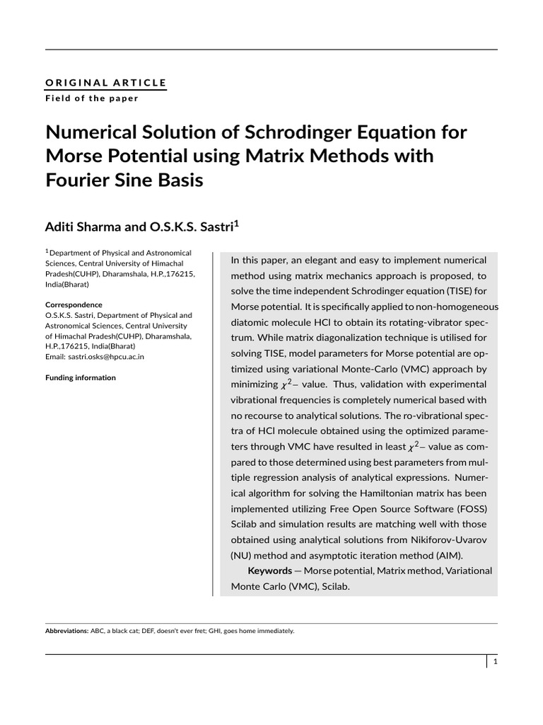 Scientific Paper | PDF | Monte Carlo Method | Schrödinger Equation
