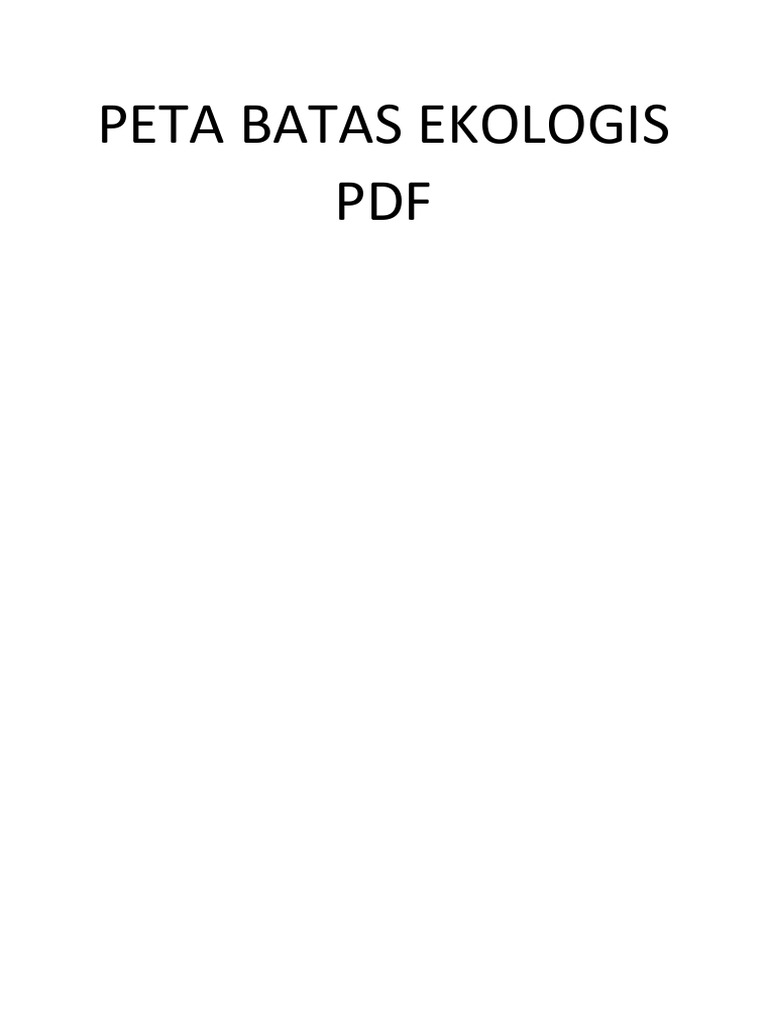 Batas Ekologis | PDF Batas Ekologis | PDF