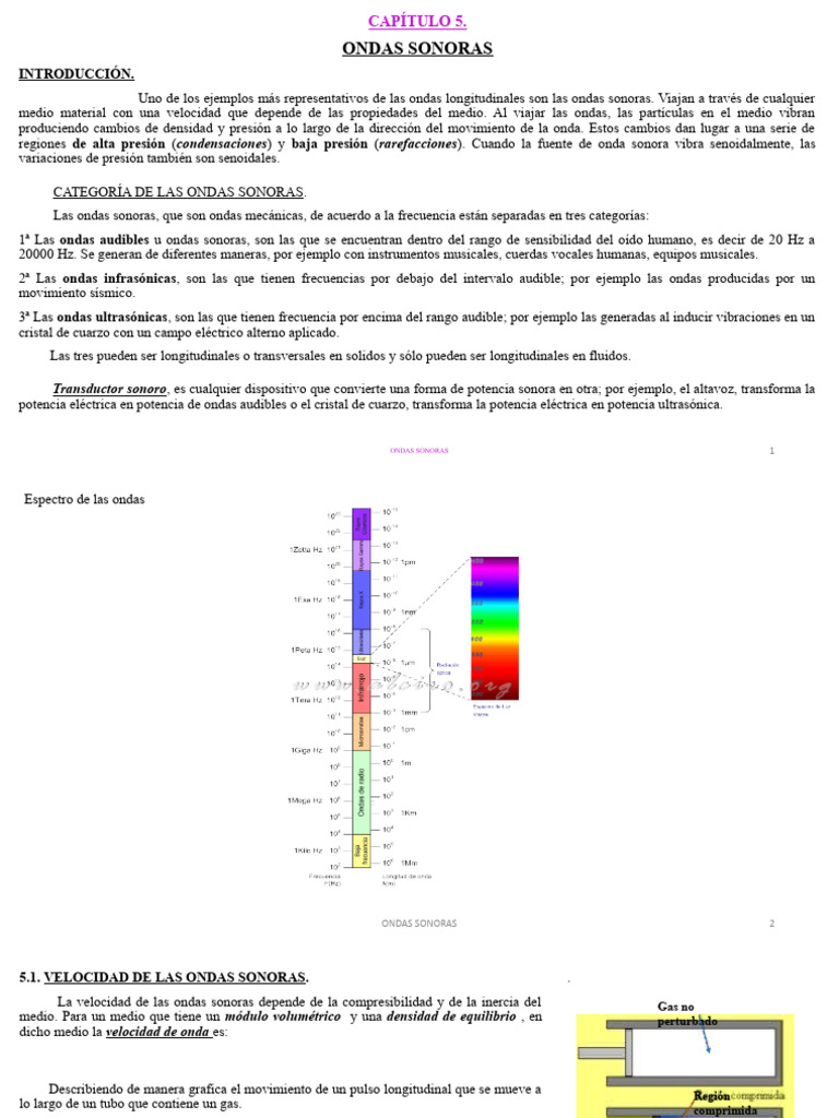Capítulo 5.- Ondas Sonoras - Teoria | PDF | Olas | Sonido