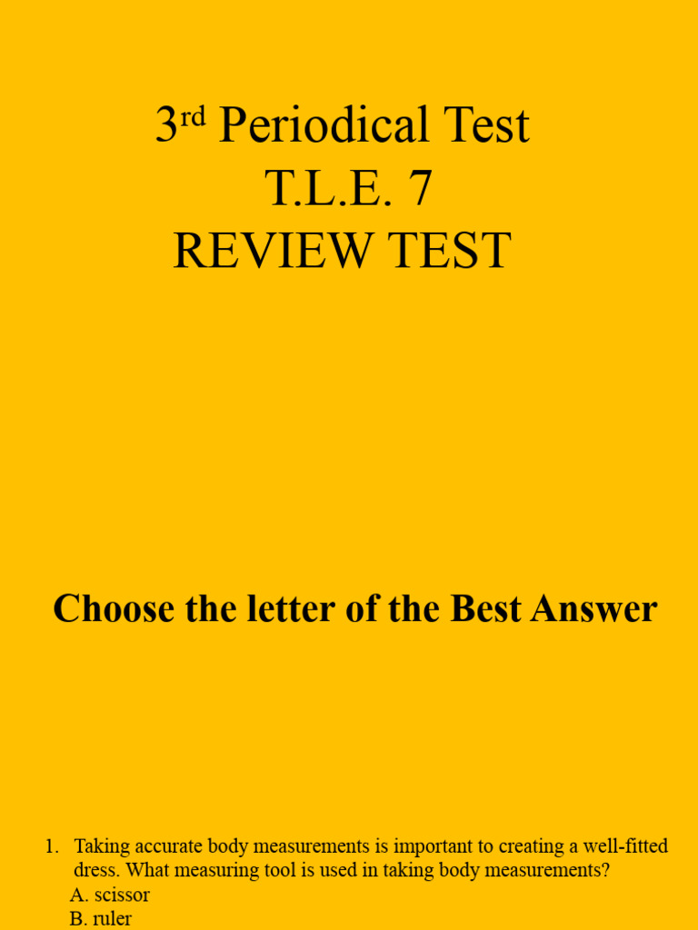 Tle 7 3rd Quarter Exam Reviewer Autosaved | PDF | Sewing | Seam (Sewing)