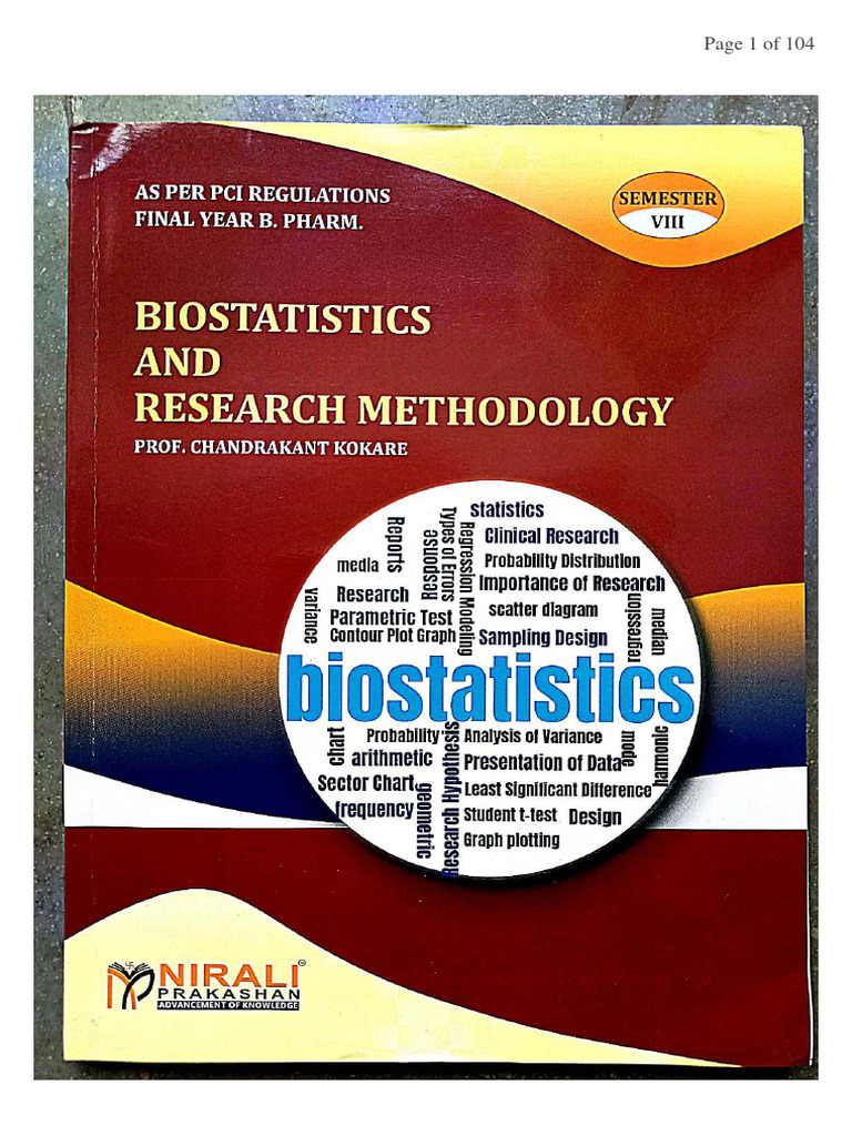 Biostatistics and Research Methodology Nirali Prakashan | PDF