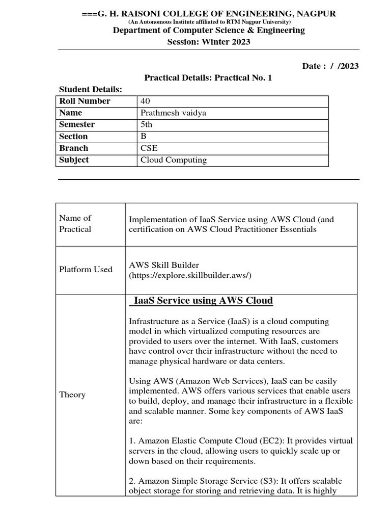 Prathmesh | PDF | Cloud Computing | Amazon Web Services