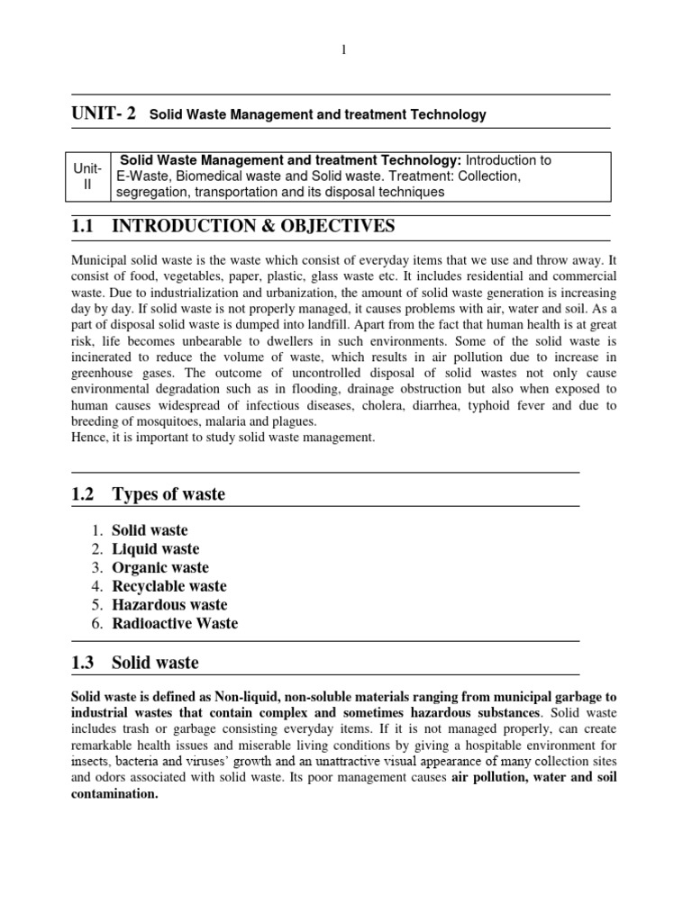 Unit 2 Solid Waste Management | Download Free PDF | Waste Management | Waste