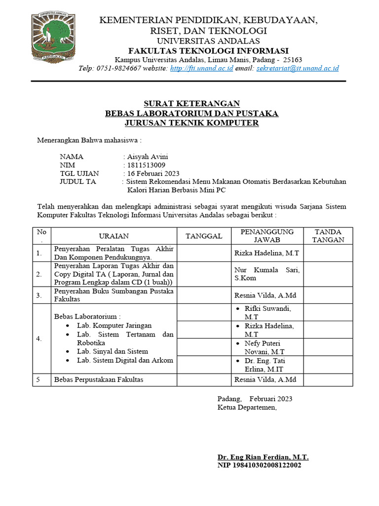 Form Bebas Labor | PDF