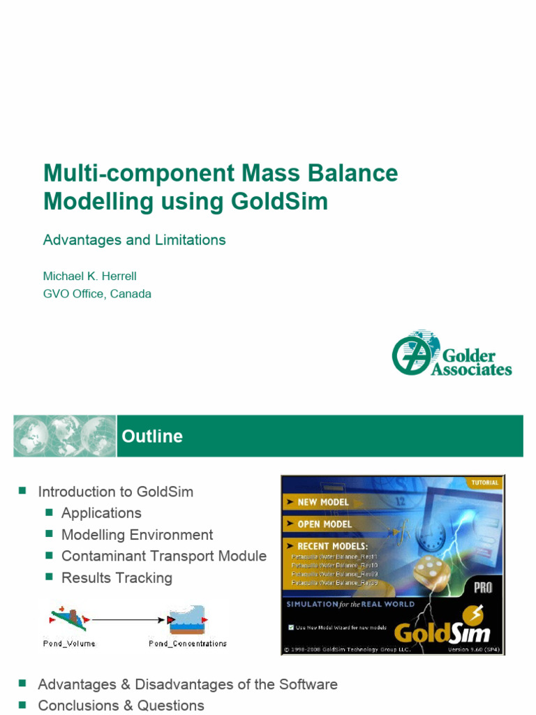 Multi-Component Mass Balance Modelling Using GoldSim | PDF | Simulation ...