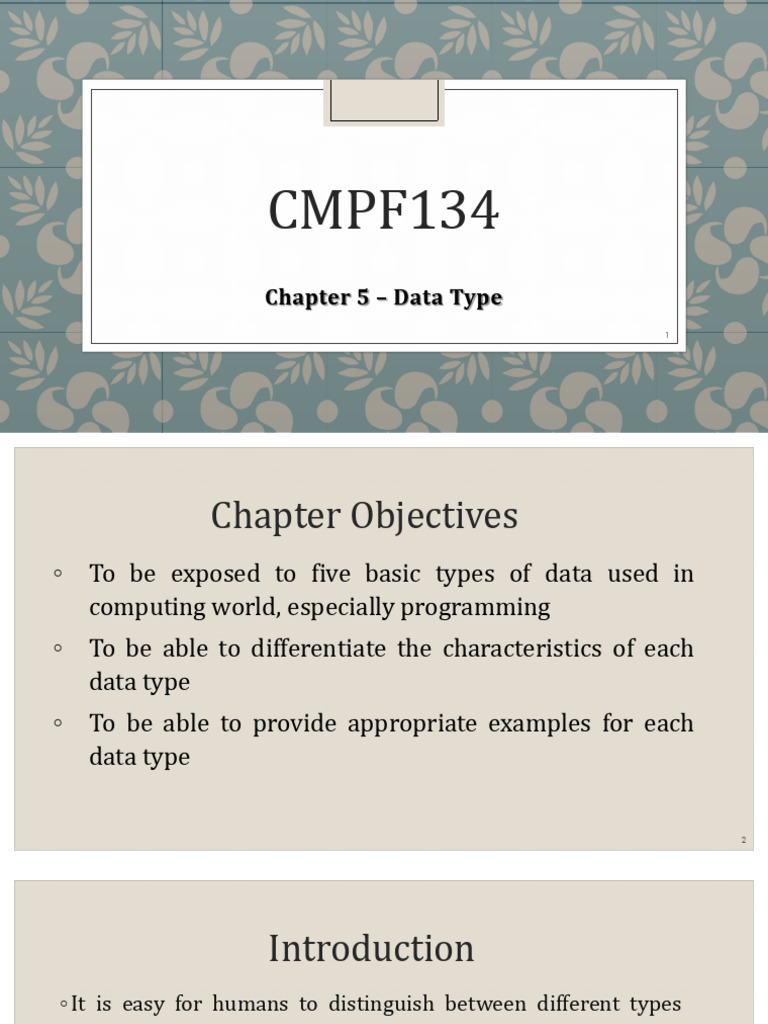 Chapter 5 - Data Type | PDF | Data Type | Boolean Data Type Chapter 5 - Data Type | PDF | Data Type | Boolean Data Type