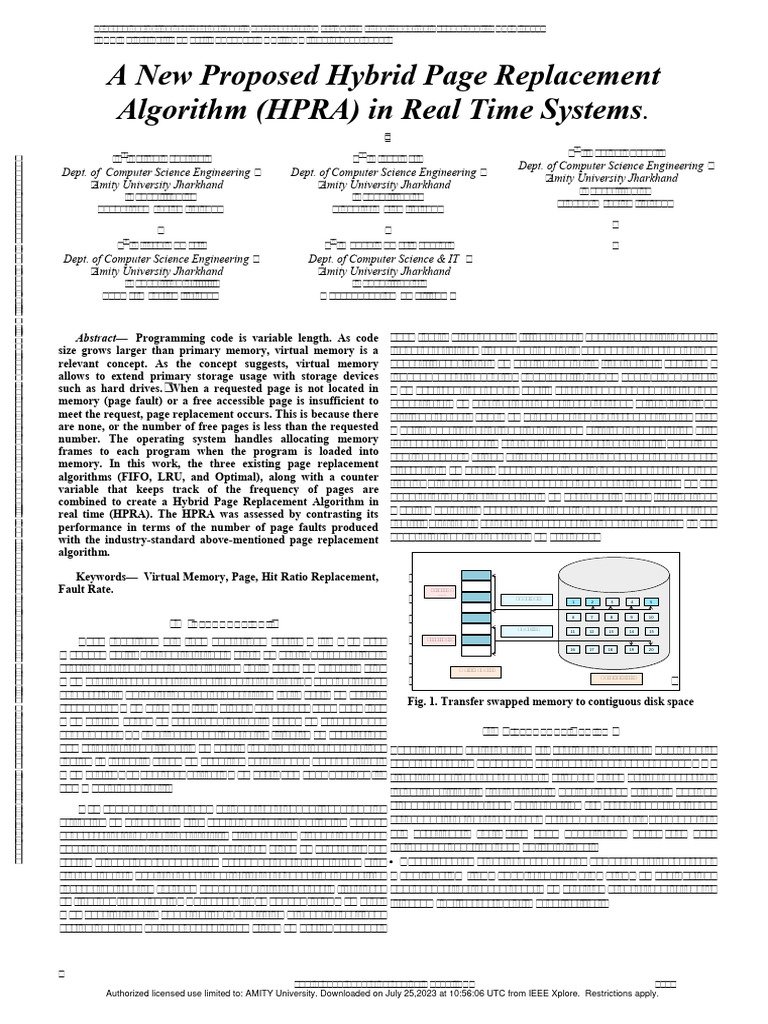 Auj A New Proposed Hybrid Page Replacement Algorithm Hpra In Real Time 7964