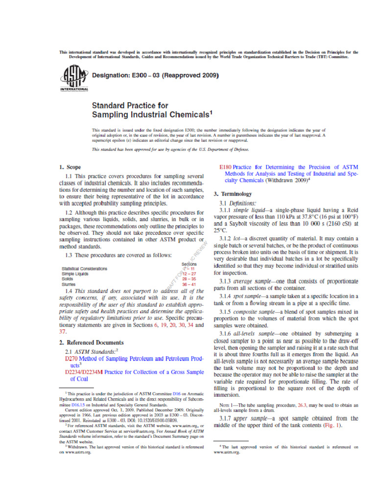 Practice ASTM E300 | PDF