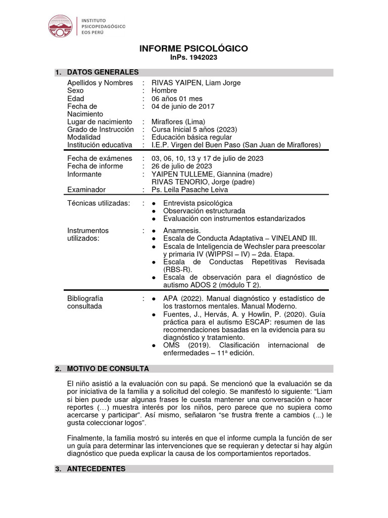 RIVAS YAIPEN, Liam Jorge - Ps - Pasache - 2023 | PDF | El embarazo ...